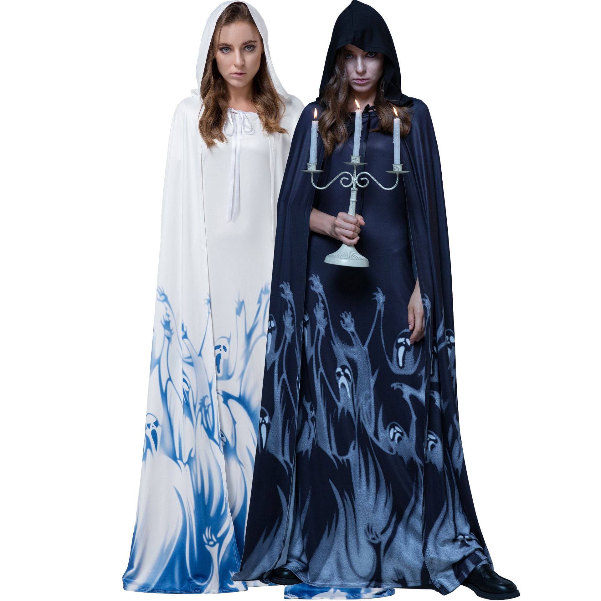 Disfraces de Halloween 2024 S-XXL Capa de vampiro Novia fantasma de la ...
