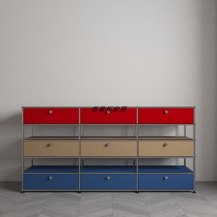 撞色usm收纳柜风模块组合多彩餐边储物柜子家用玄关斗柜客厅阳台-阿里巴巴