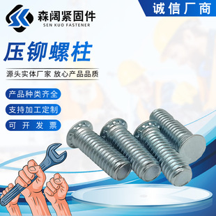 圆头压铆螺钉压铆螺丝FH-M3/M4/M5/M6/M8碳钢平头压板螺柱厂家-阿里巴巴