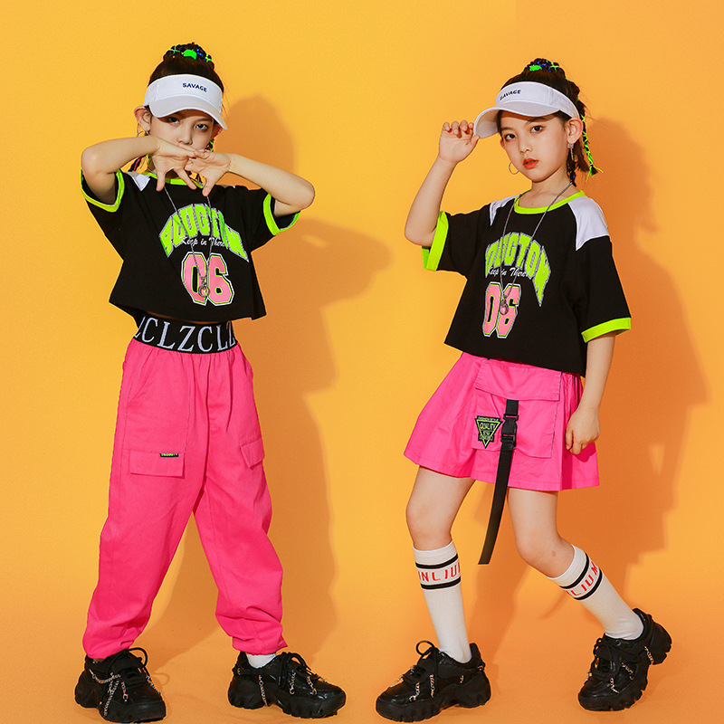 Girls pink green hiphop street rapper jazz dance outfits day dance ...