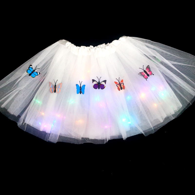 Children girls modern dance tutu skirt with led light luminous ...