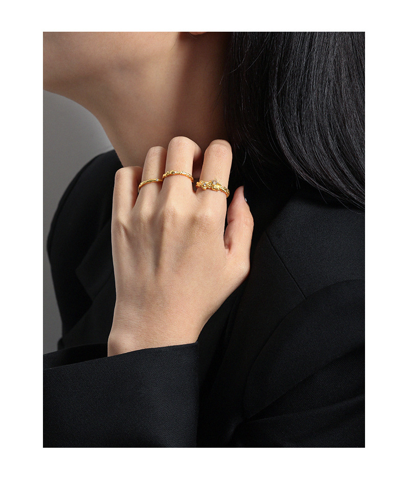 590韩版ins小众设计感不规则微镶锆石肌理质感S925纯银开口戒指女-阿里巴巴