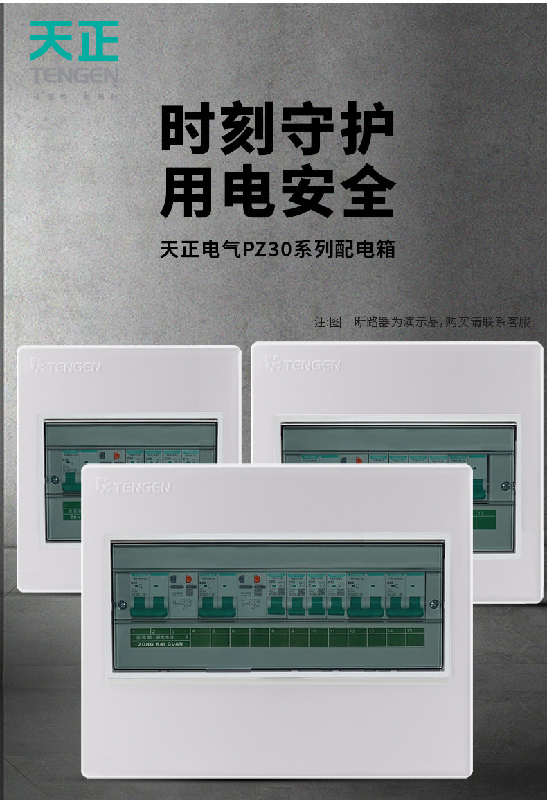 天正电气 PZ30配电箱-10 15 18 20 24回路暗装明装强电照明终端箱-阿里巴巴