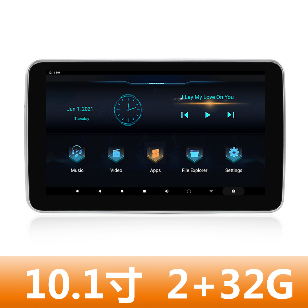 10.1-inch plug-in Android headrest monitor rear entertainment system TV ...