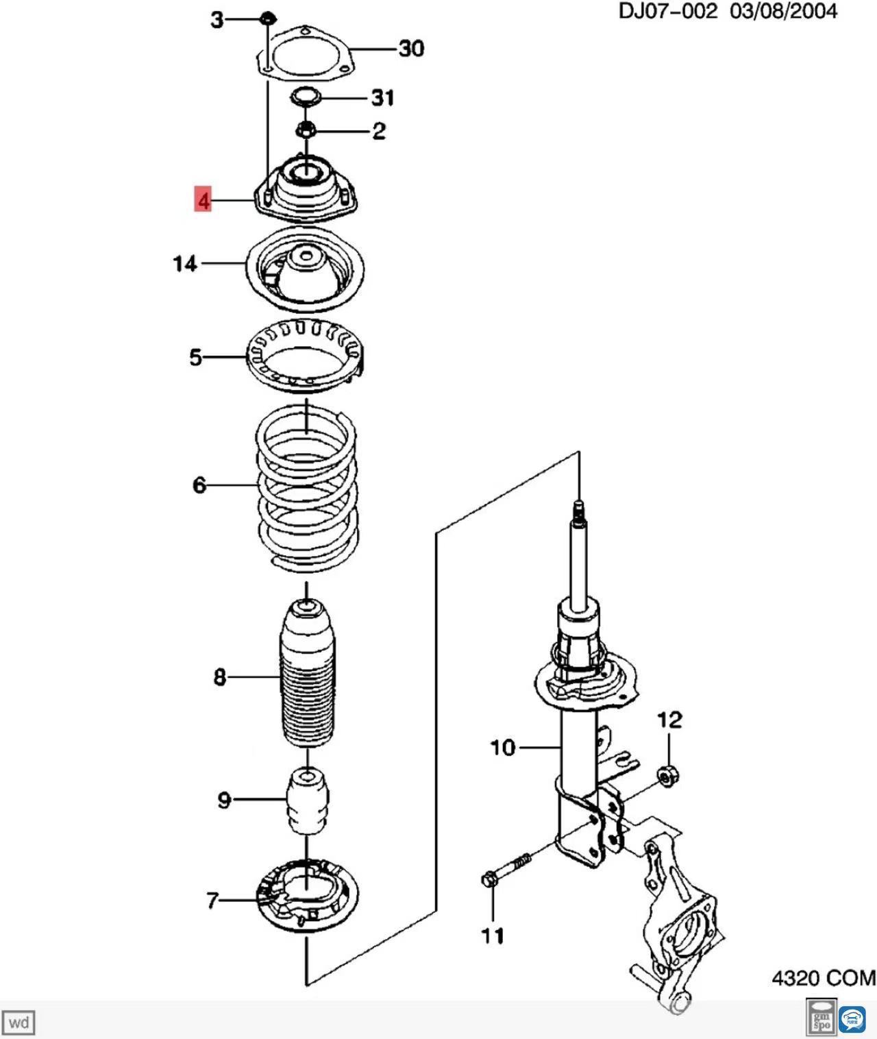 96457360适用于别克凯越大宇欧宝沃克斯豪尔后减震器顶盖后机顶胶-阿里巴巴