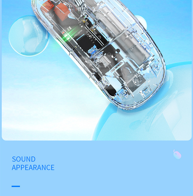 透明鼠标按键静音无线鼠标适用手机平板电脑三模连接蓝牙鼠标跨境-阿里巴巴