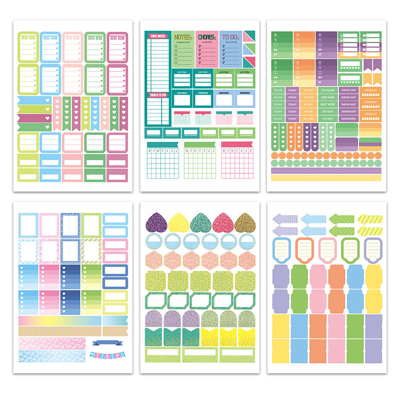 PLANNER STICKER主题每月周日历鼓励计划装饰记事贴创意规划贴纸-阿里巴巴