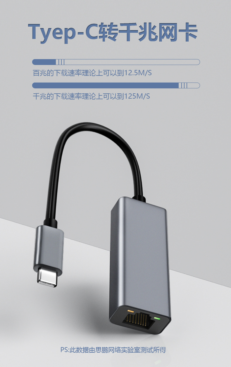 TYPE-C千兆网卡超薄USB-C TO RJ45以太网免驱网线转换器USB转网口-阿里巴巴