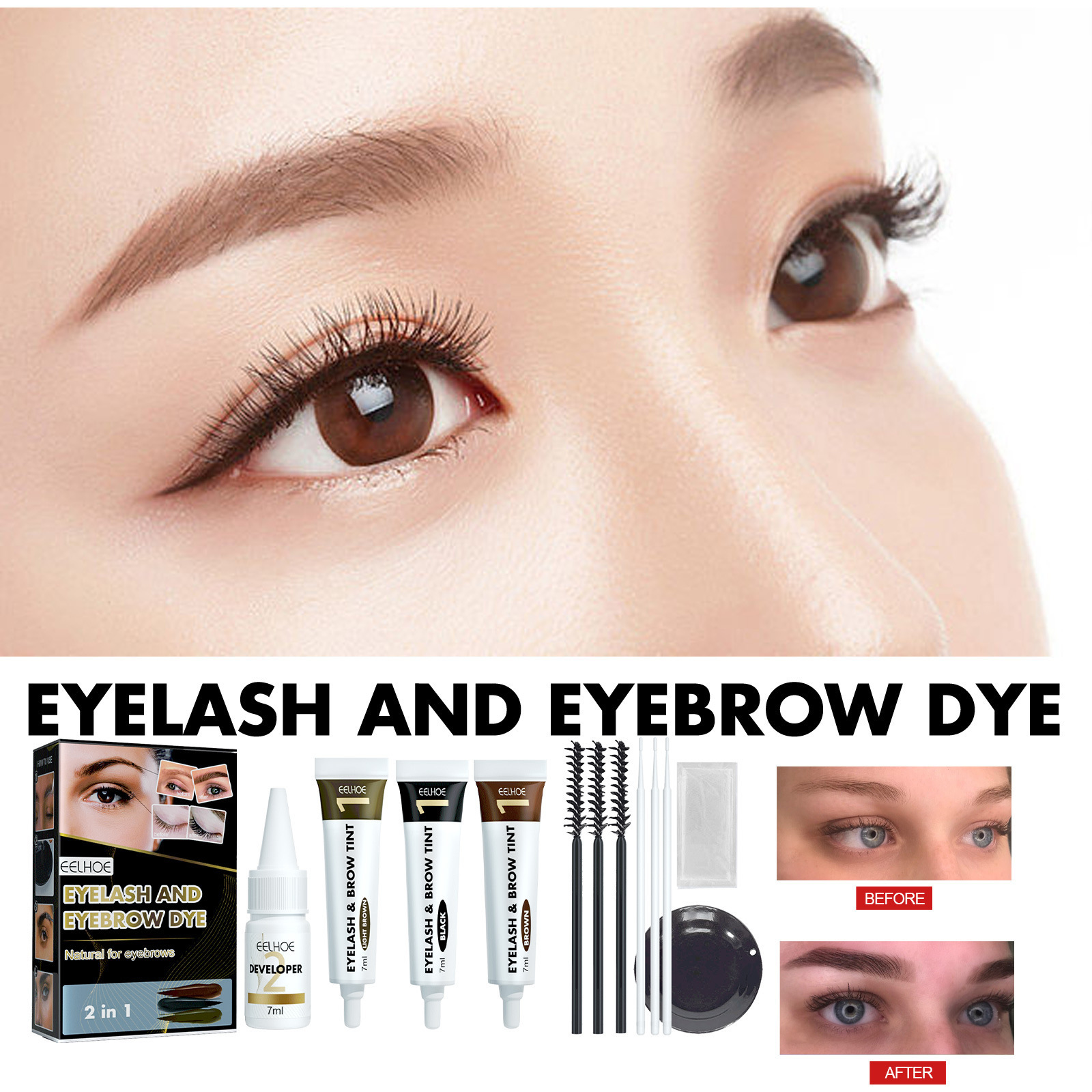 Eyelash Eyebrow Dye Tint Gel Oil Proof Eyebrow Tinting Kit-YUYING ...
