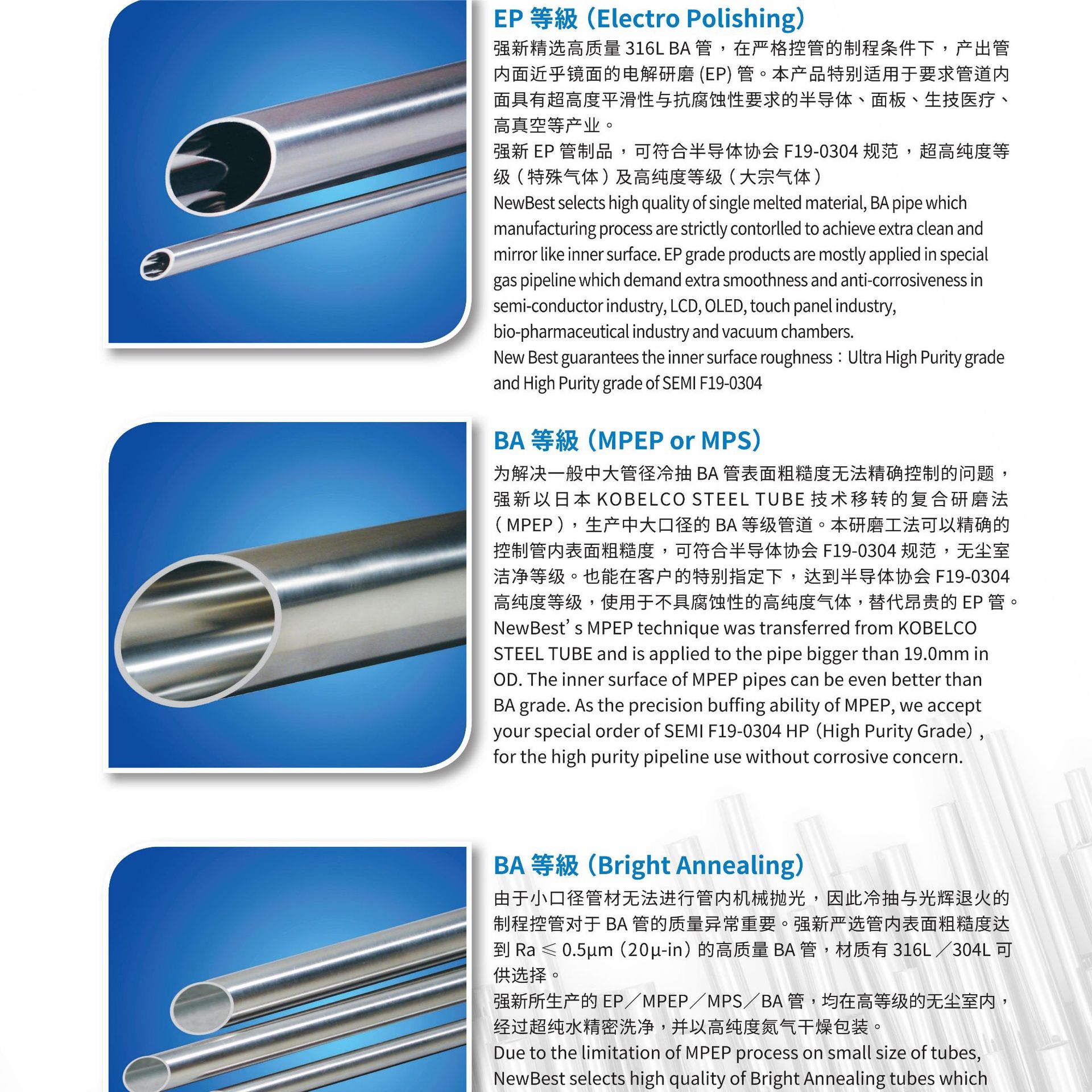 台湾强新工业NEWBEST 316L不锈钢304管电镀抛光AP管MP管EP管BA管-阿里巴巴