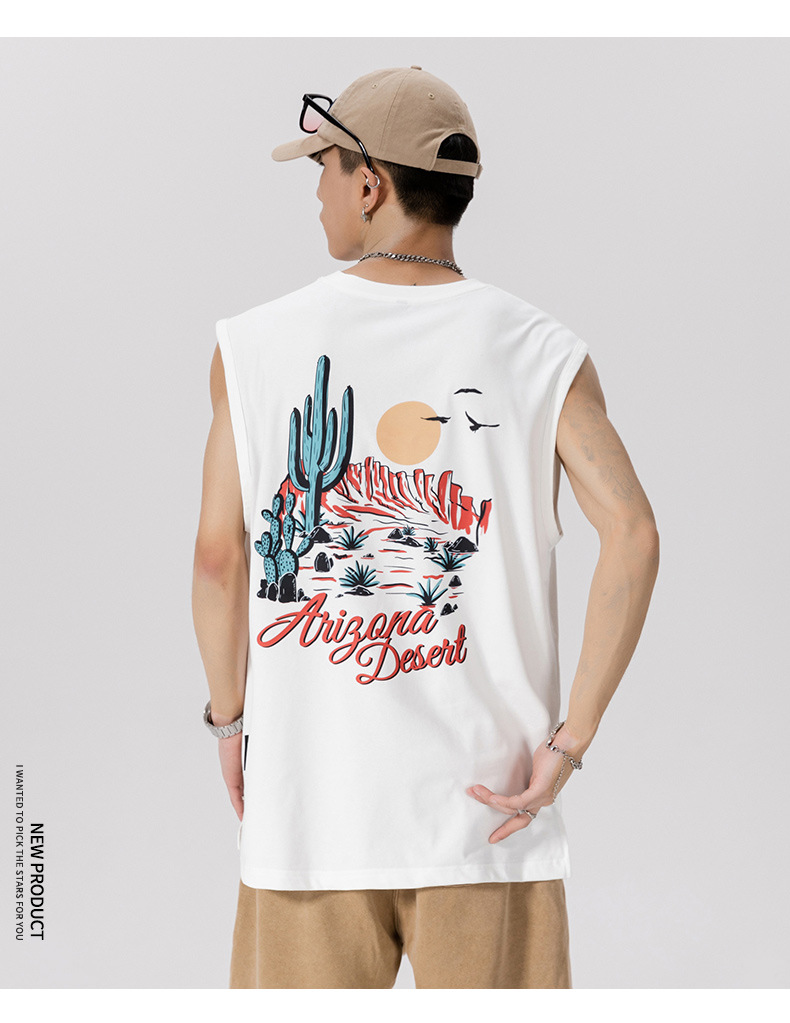 T3315|大码男装夏季新款日系260G无袖坎肩T恤男宽松潮牌运动背心-阿里巴巴