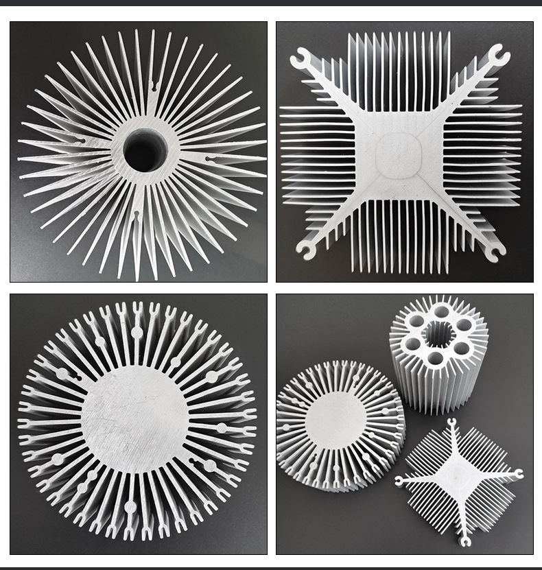 太阳花散热器加厚LED散热器加风扇散热密齿铝型材散热器铝材加工-阿里巴巴