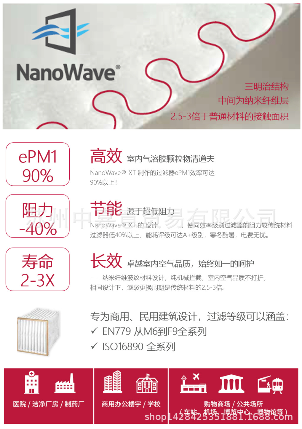 贺氏HV NanoWave 空调暖通 过滤材料-阿里巴巴