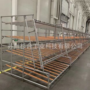 流利条物料架车间滑移动线棒周转车滑轨滚动式置物架精益管储货架-阿里巴巴