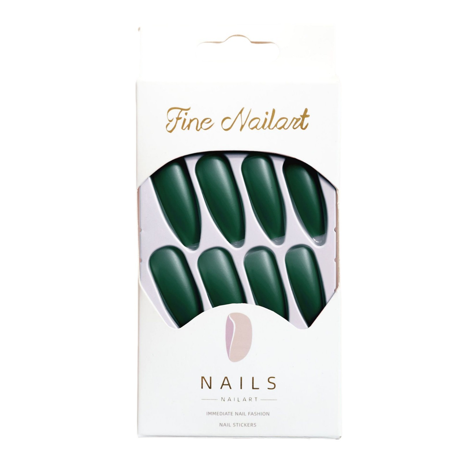 CS-259森绿长T磨假指甲磨砂跨境欧美穿戴甲甲片甲贴24片甲片批发-阿里巴巴