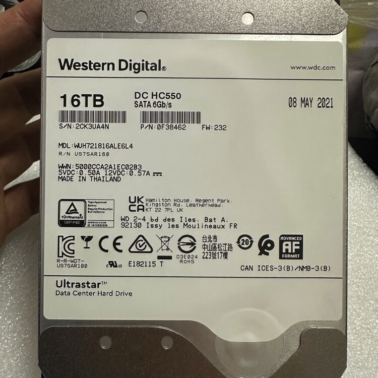 16T 硬盘 16TB HC550 氦气盘 WUH721816ALE6L4 DC HC550企业-阿里巴巴