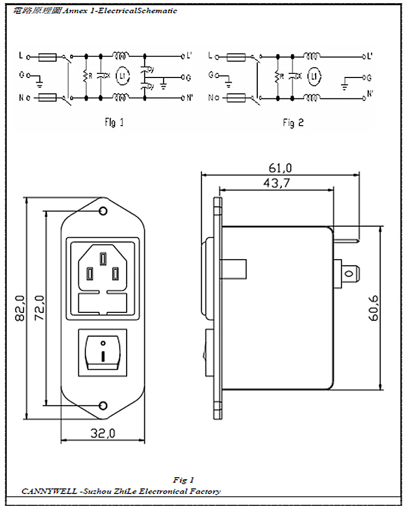 带保险开关插座式电源滤波器 CW2C-10A-T CW2C-10A-T(F2 02)-阿里巴巴
