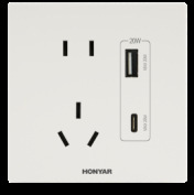 HONYAR鸿雁S1-86超薄系列(素白色)新国标多孔USB电视电脑开关插座-阿里巴巴