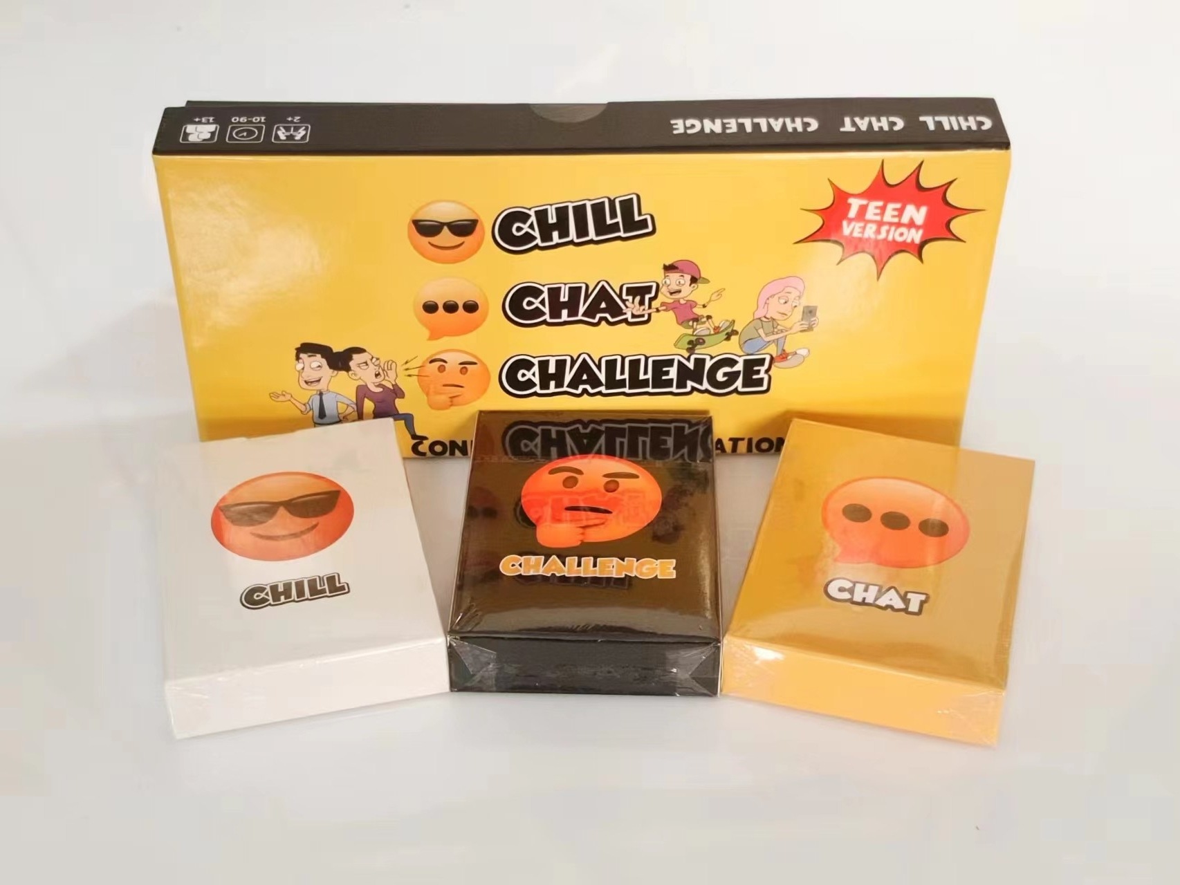 英文热卖表情包三合一chill chat challenge亲子互动家庭桌游戏-阿里巴巴