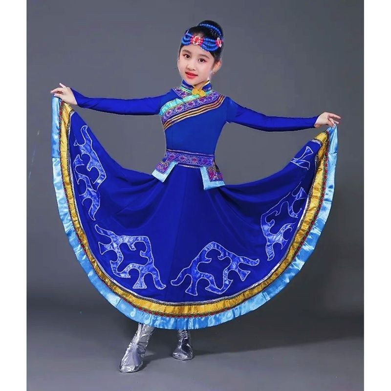 The new children's costumes Mongolian dance skirt kindergarten ethnic ...