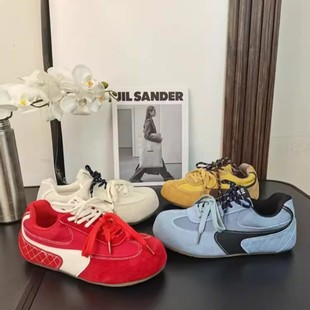 复古运动鞋软底红色防滑德训鞋女鞋2025春季新款学生大头休闲板鞋-阿里巴巴