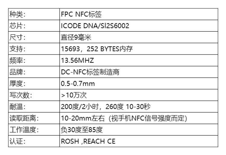 直径9FPCNFC标签icode DNA芯片工厂自动化 药品供应链NFC电子标签-阿里巴巴