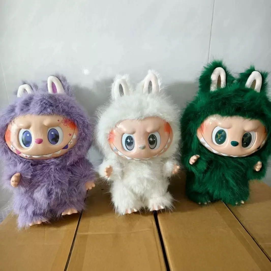 大天使拉布布搪胶公仔labubu大首领38公分泡泡改娃潮玩礼物紫妹妹-阿里巴巴