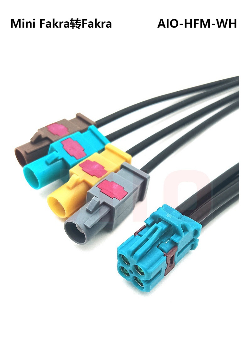 泰科款Mini FakraZ型转Fakra公头四合一汽车导航无钥匙进入线束-阿里巴巴