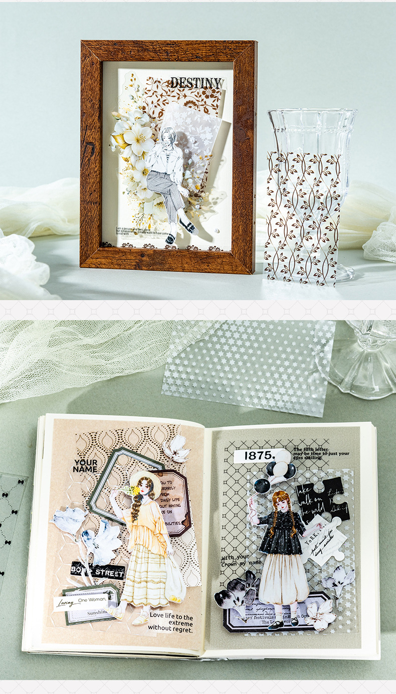 番茄酱PET贴纸本 藏匿于纹理中 创意打底素材手帐diy场景装饰拼贴-阿里巴巴