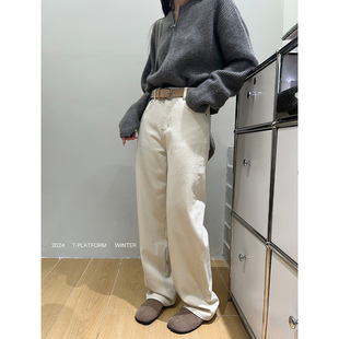 T-PLATFORM梨形身材显瘦显高慵懒风牛仔裤女韩版百搭拖地裤73552-阿里巴巴