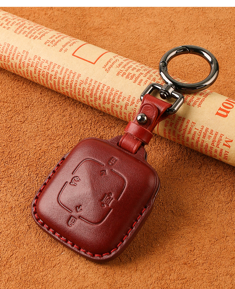适用极氪001钥匙套真皮ZEEKR极客智能遥控钥匙保护套手工钥匙包壳-阿里巴巴