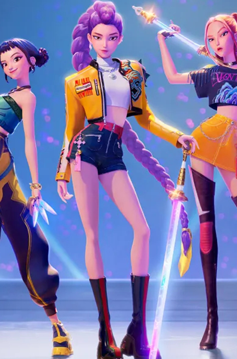 动漫影视二次元角色cos猎魔女团K-POP鲁米同款短裤套装cos表演服-阿里巴巴