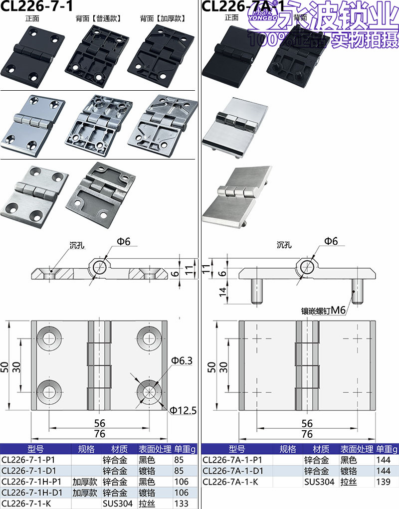 CL226-7A对称型工业机柜铰链EMKA-1056-U17-PH沉孔型螺杆型合页-阿里巴巴