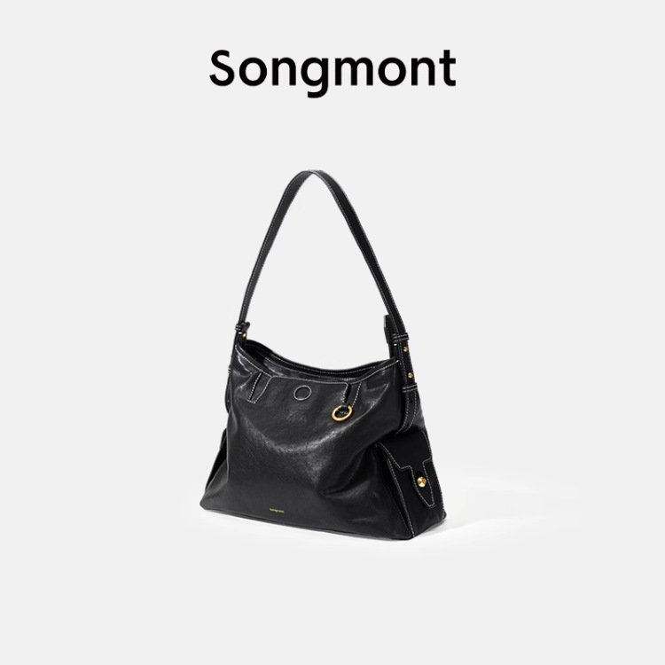 李娜同款Songmont山下有松循迹系列hobo包植鞣牛皮单肩斜挎软包-阿里巴巴