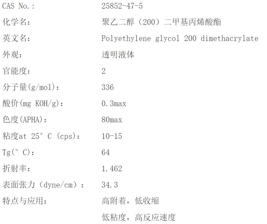 聚乙二醇二甲基丙烯酸酯 PEG200DMA-阿里巴巴