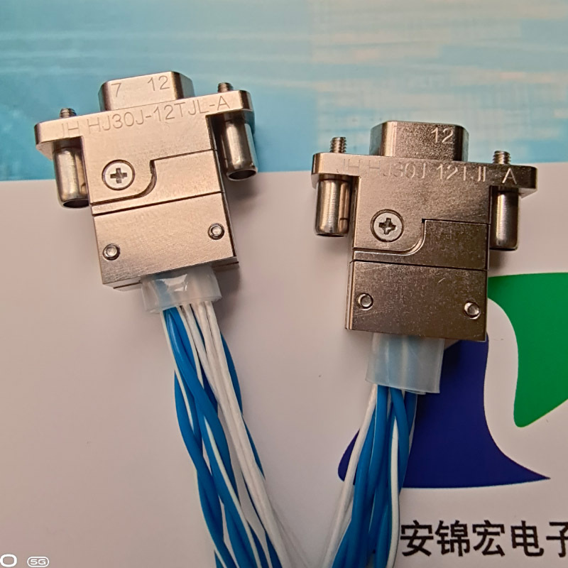 HJ30J带尾罩高速传输矩形连接器HJ30J-12/18/24/30/36/55/100TJ-A-阿里巴巴