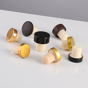 T型榉木盖木塞高分子红酒白酒酒瓶盖子软木塞各色铝盖密封软木塞-阿里巴巴