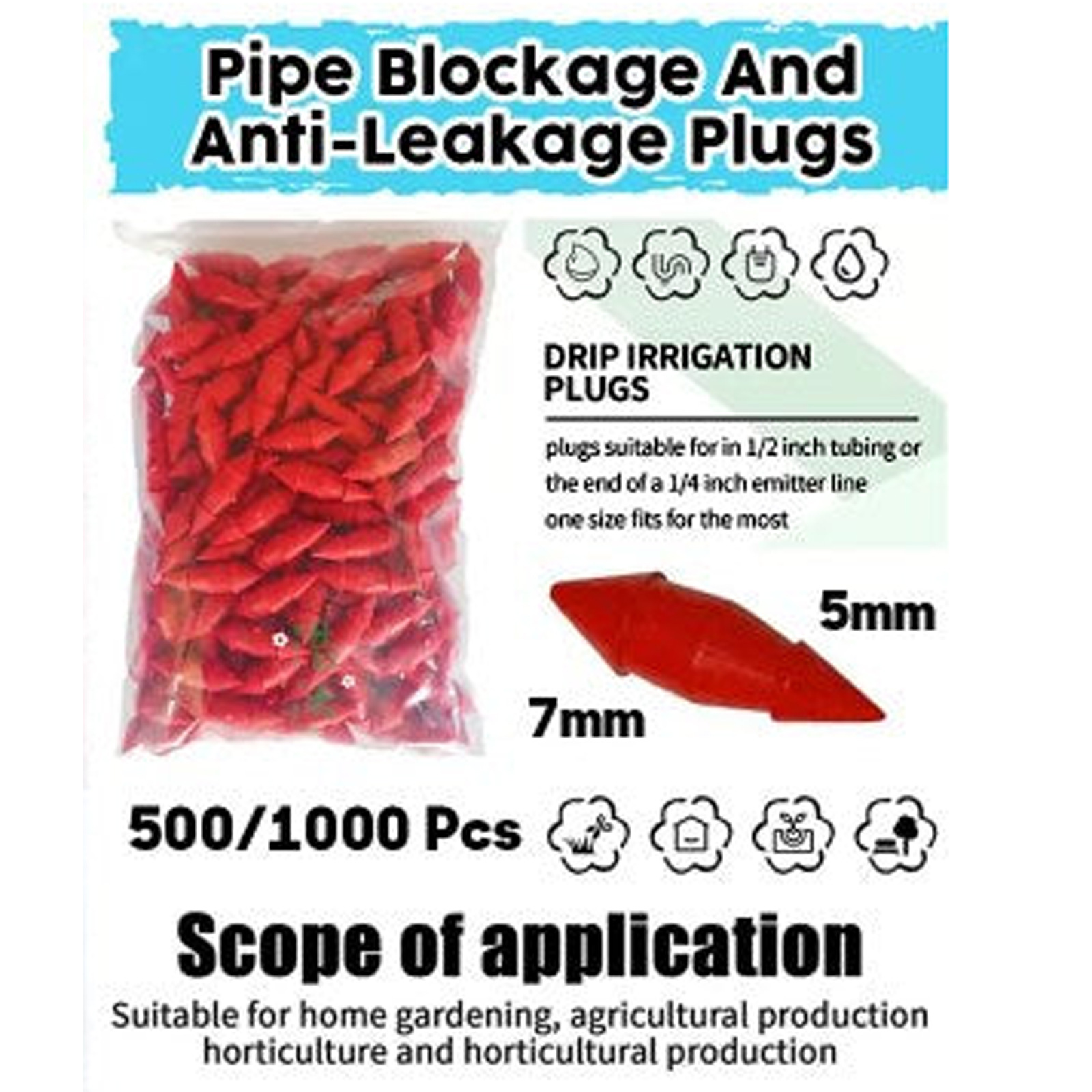 Drip Irrigation Blockage Leakage Plugs 滴灌带堵漏防漏水堵头-阿里巴巴