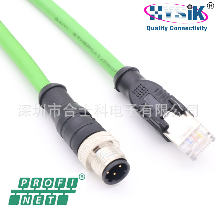 ProfiNet/EtherNet M12 D型编码4芯公头转RJ45水晶头以太网连接器-阿里巴巴