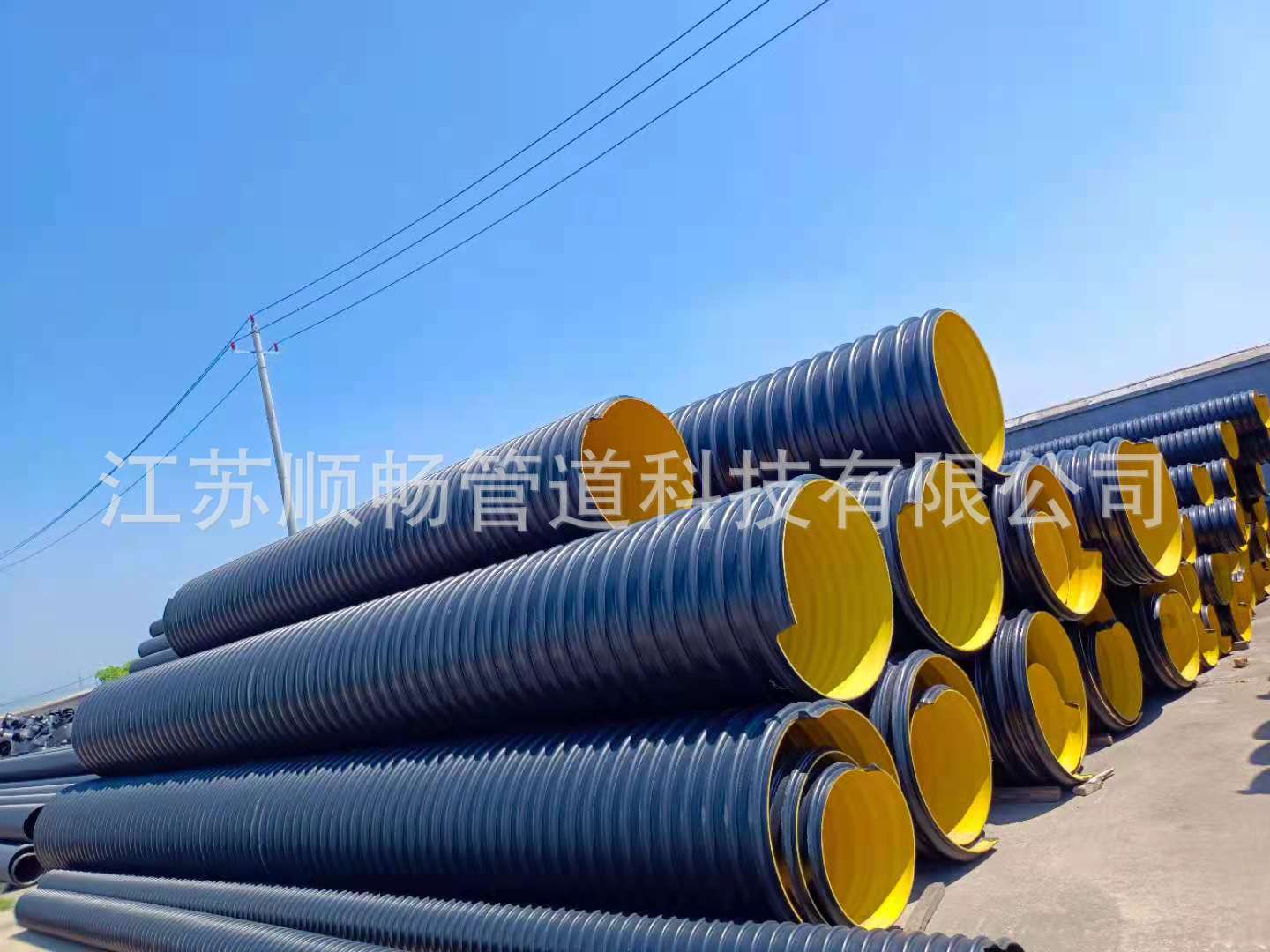 现货HDPE中空壁缠绕管高密度PE钢带增强螺旋双壁波纹管DN300-阿里巴巴