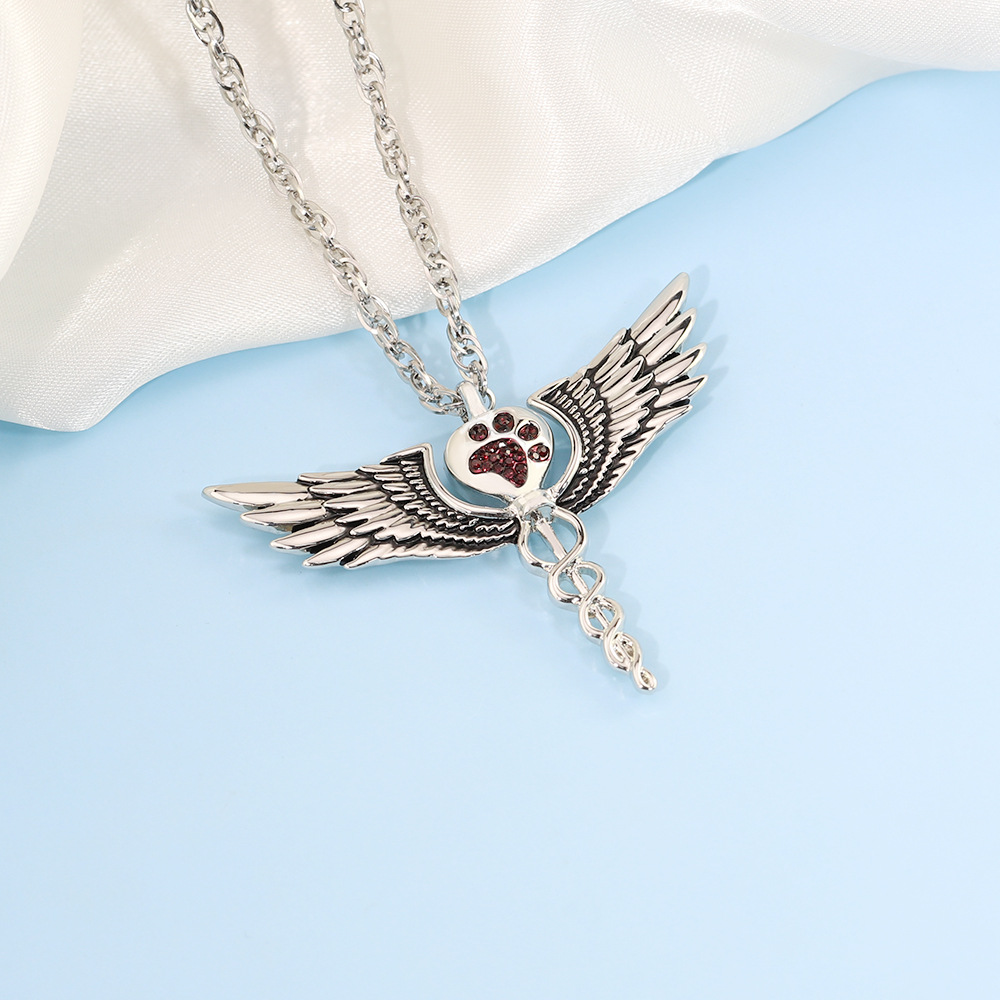 跨境亚马逊现货翅膀十字架（Dad)香水盒项链女式时尚合金饰品-阿里巴巴
