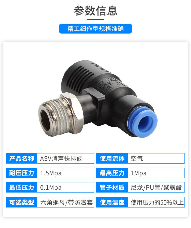 SMC型气动快速排气节流阀ASV410F-02-08S带消声快速排气节流阀-阿里巴巴
