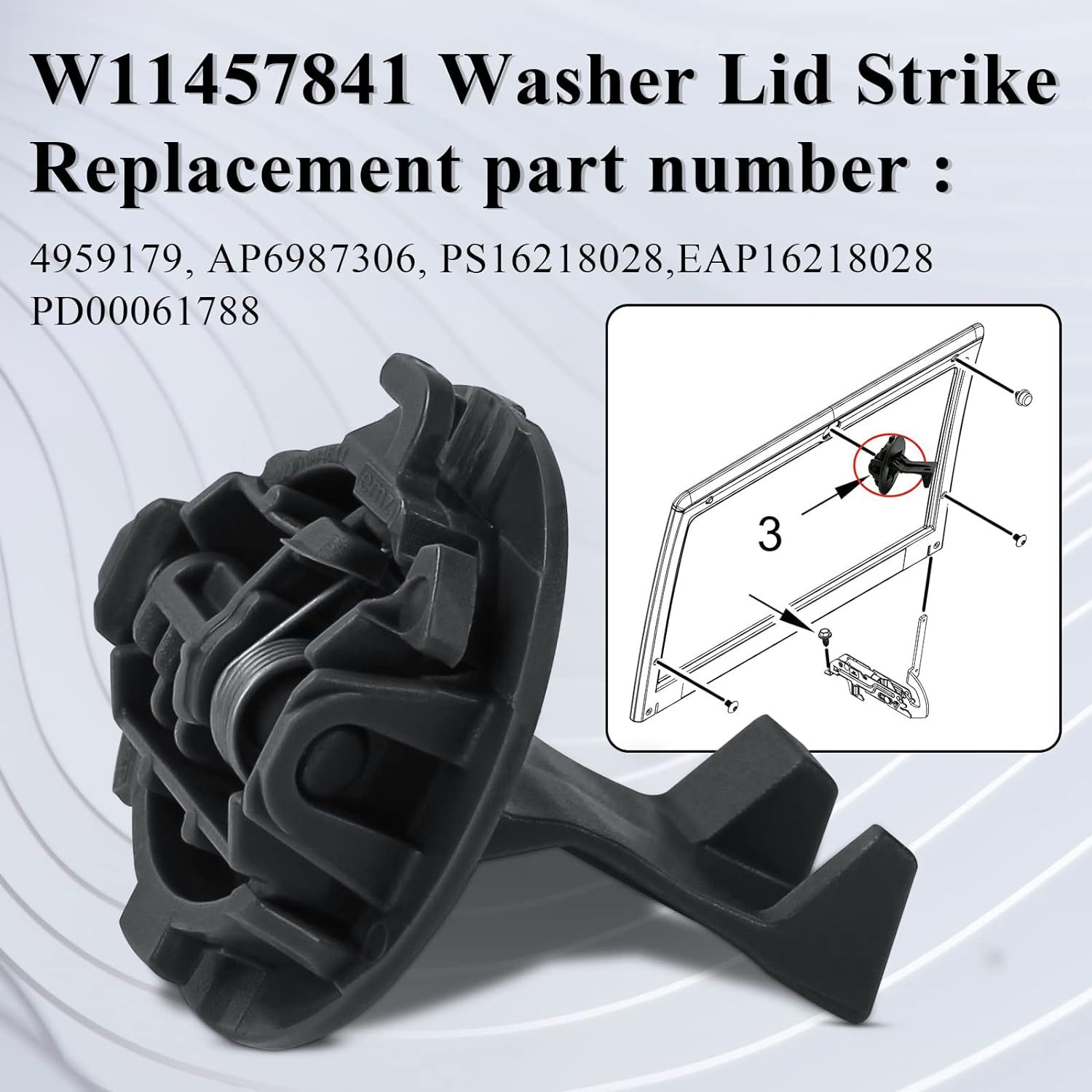 W11457841洗衣机和烘干机盖锁扣适用于Whirlpool Maytag Kenmore-阿里巴巴