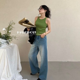 MADEINOST不退不换 十三行爆款冰曲针织坑条打底背心吊带外穿-阿里巴巴