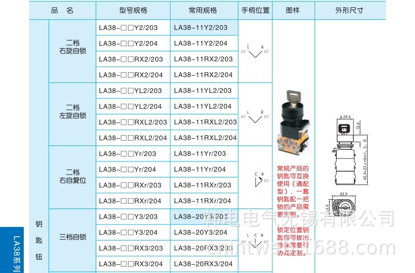 LA38-11/209B LA38-11D/209B LA38 原厂 江阴长江电器 控制按钮-阿里巴巴