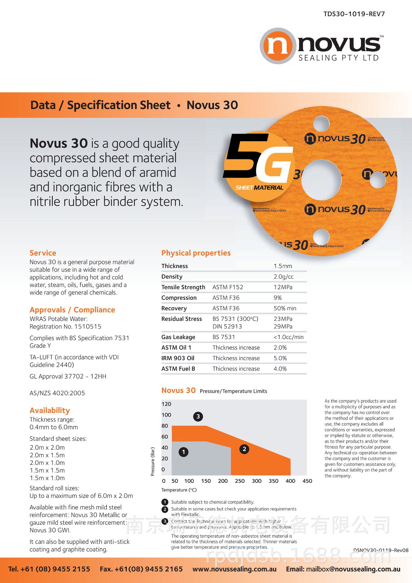 Flexitallic 福来西 Novus 30 (5G) 压缩光纤 - 5G 系列 批发件-阿里巴巴