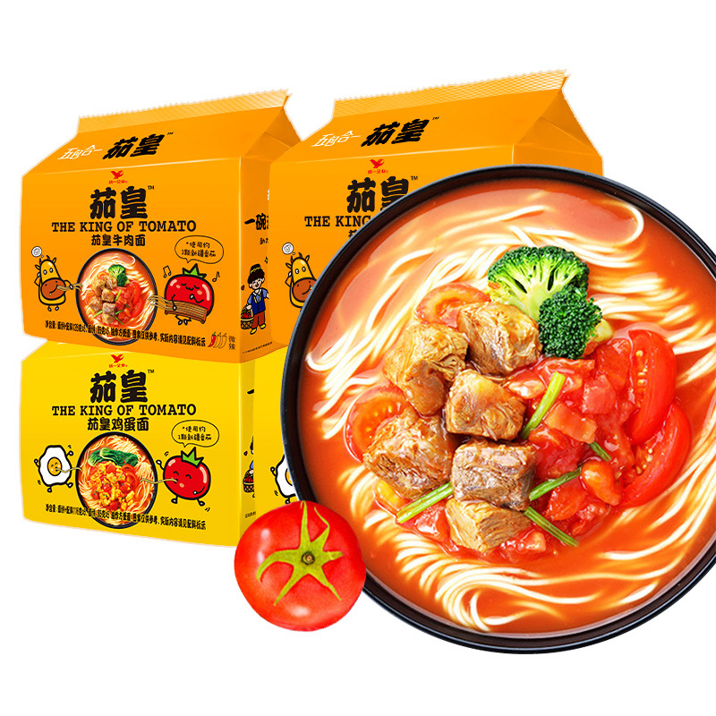 统一茄皇番茄鸡蛋面袋装方便面西红柿牛肉面方便速食泡面-阿里巴巴
