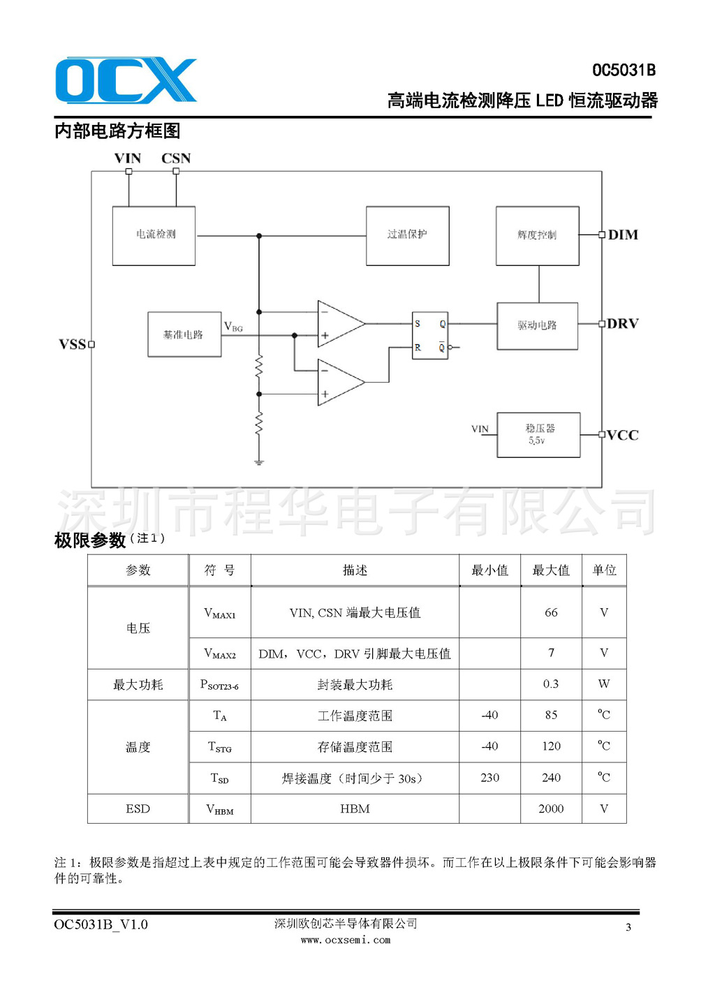 欧创芯OC5031B 60V 10A 国产替代PT4121 PWM调光IC LED驱动芯片-阿里巴巴