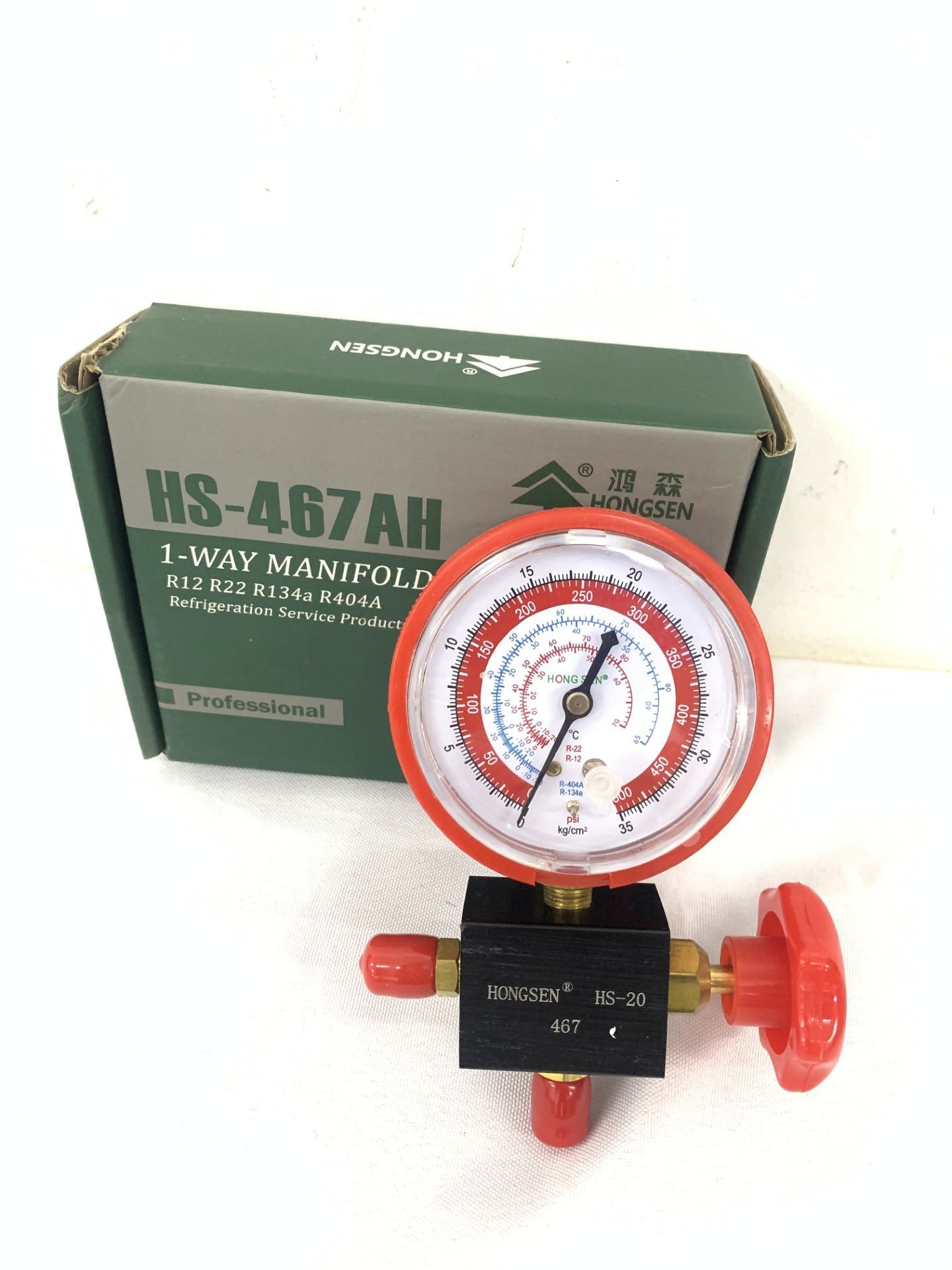 鸿森HS-467AL AH加液表 冷媒压力表 制冷剂加氟表 氟氯昂雪种单表-阿里巴巴