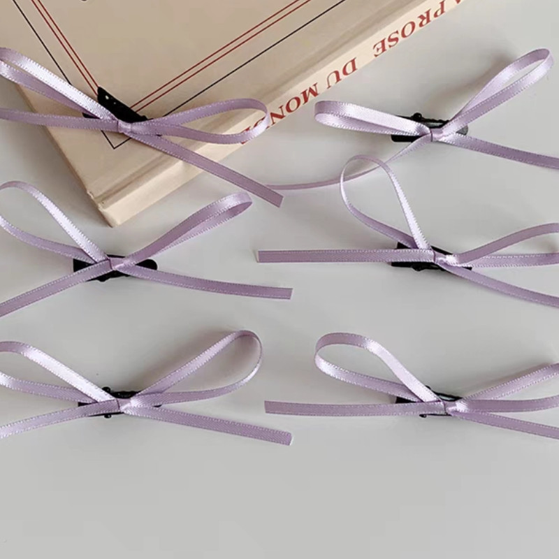 3mm超细小蝴蝶发夹边夹丝带发夹ins芭蕾风编发发夹刘海夹纯欲风发-阿里巴巴